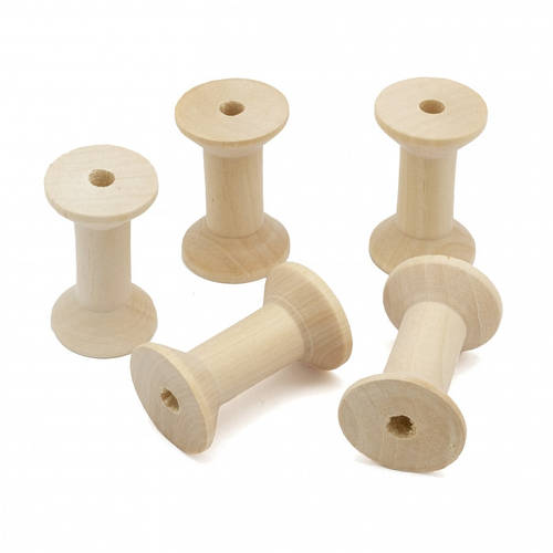 Катушка Деревянная, для Нитей и Проволоки, Бежевая, 29~30x20мм, Отв ...