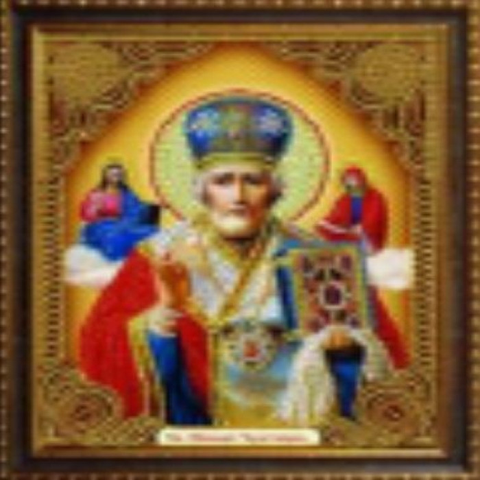Купить Алмазная мозаика по номерам Николай чудотворец в рулоне, стразы ...