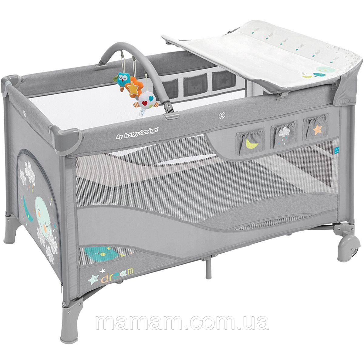 Манеж-кровать Baby Design Dream Light Grey 07 — Купить Недорого на Bigl ...