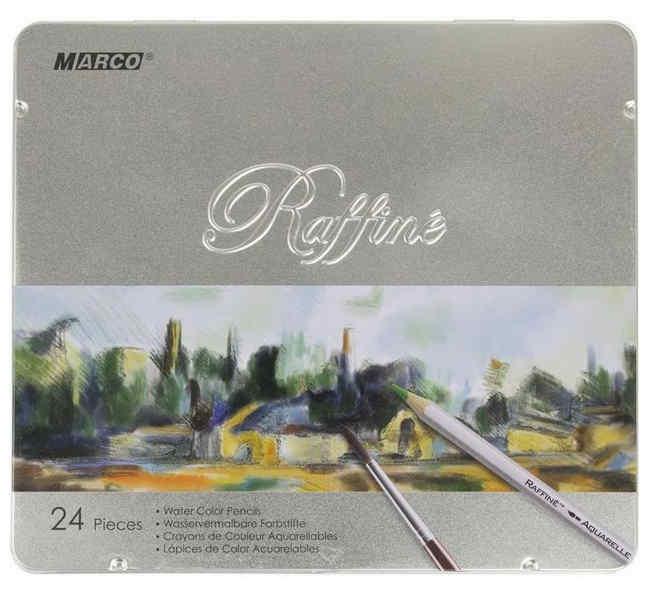 Акварельні олівці Marco Raffine 24 кольору в метал. кейсі: продаж, ціна ...