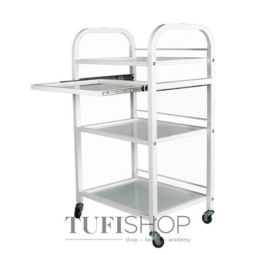 Купити Візок косметологічний маніпуляційний на 4 полиці 004В скло білий ціна 5739 грн Prom