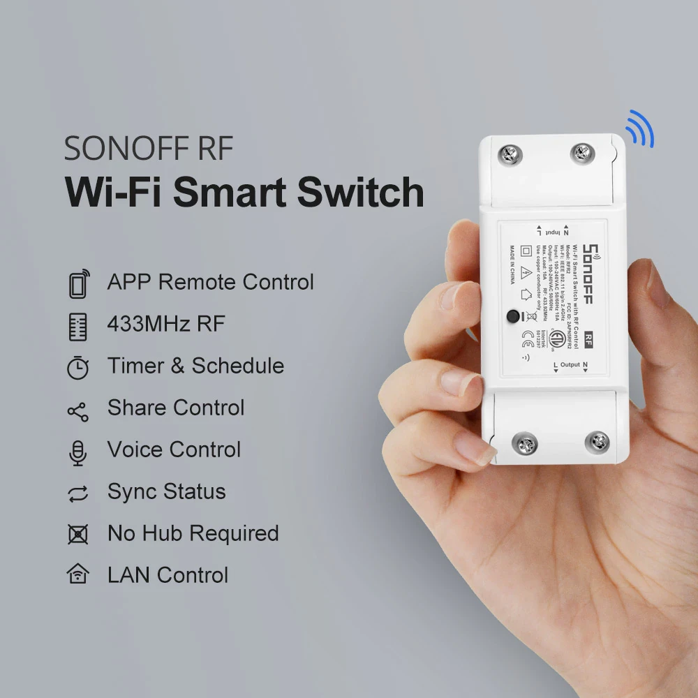 Купить Wifi реле Sonoff basic R2 RF 433 Беспроводное Wifi реле с ...