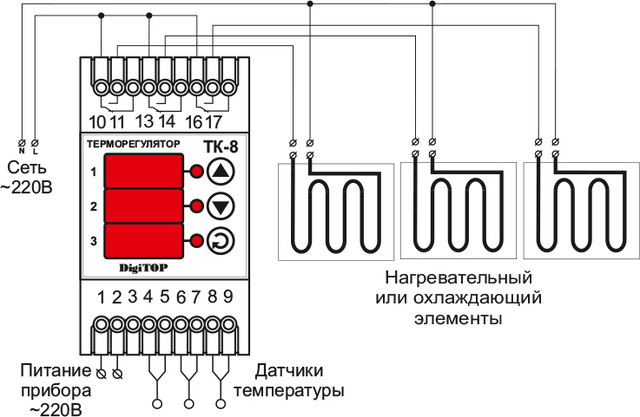 Купить Терморегулятор ТК-8 DigiTOP, цена 1903 ₴ — Prom.ua (ID#1620752090)