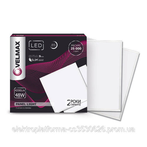 LED св-к VELMAX V-UPS, 48W, панель, 595*595mm, 6200K, 4200Lm, з блоком ...