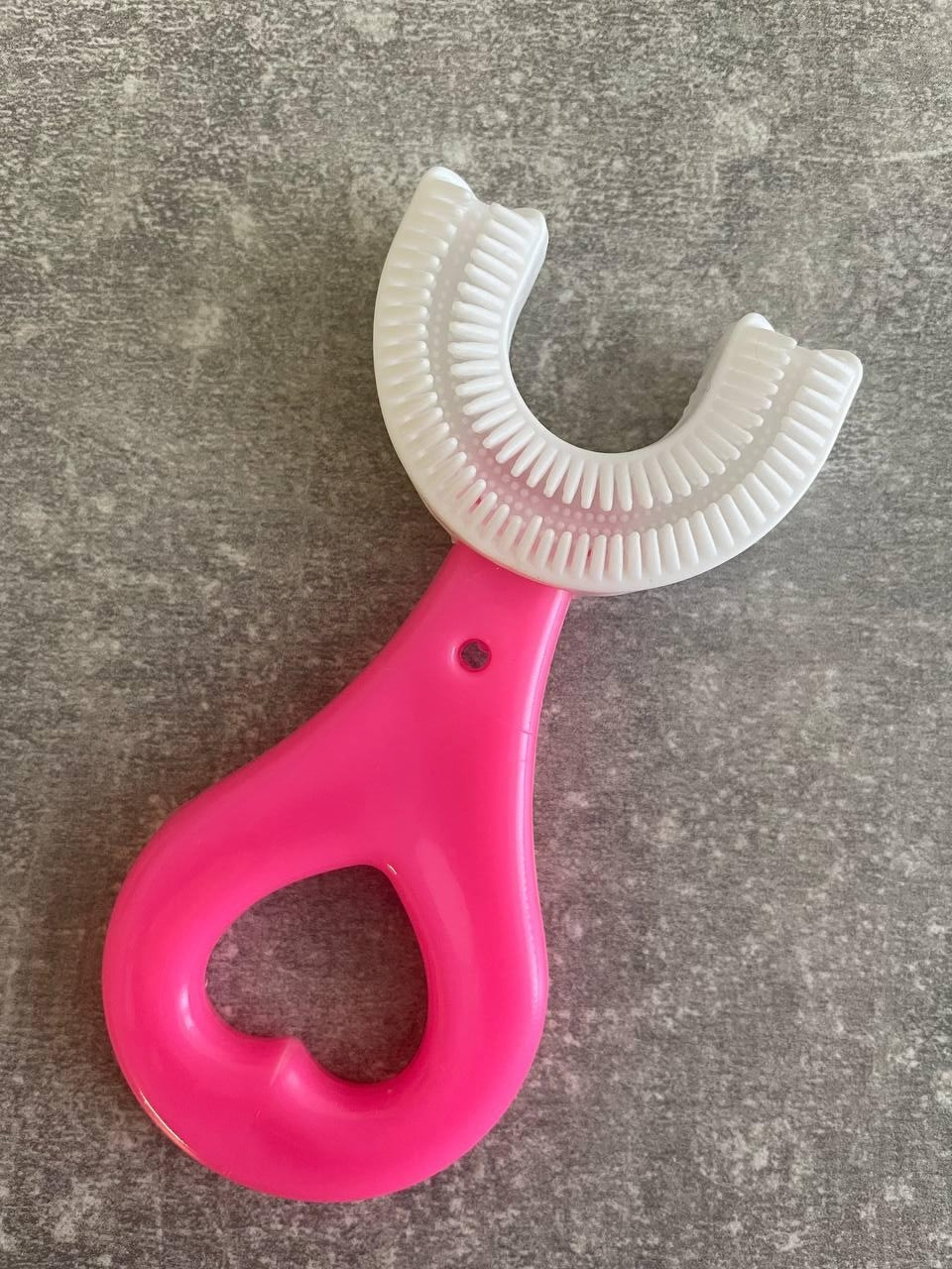 Детская U-образная зубная щетка капа для детей на 360 градусов розовая ...