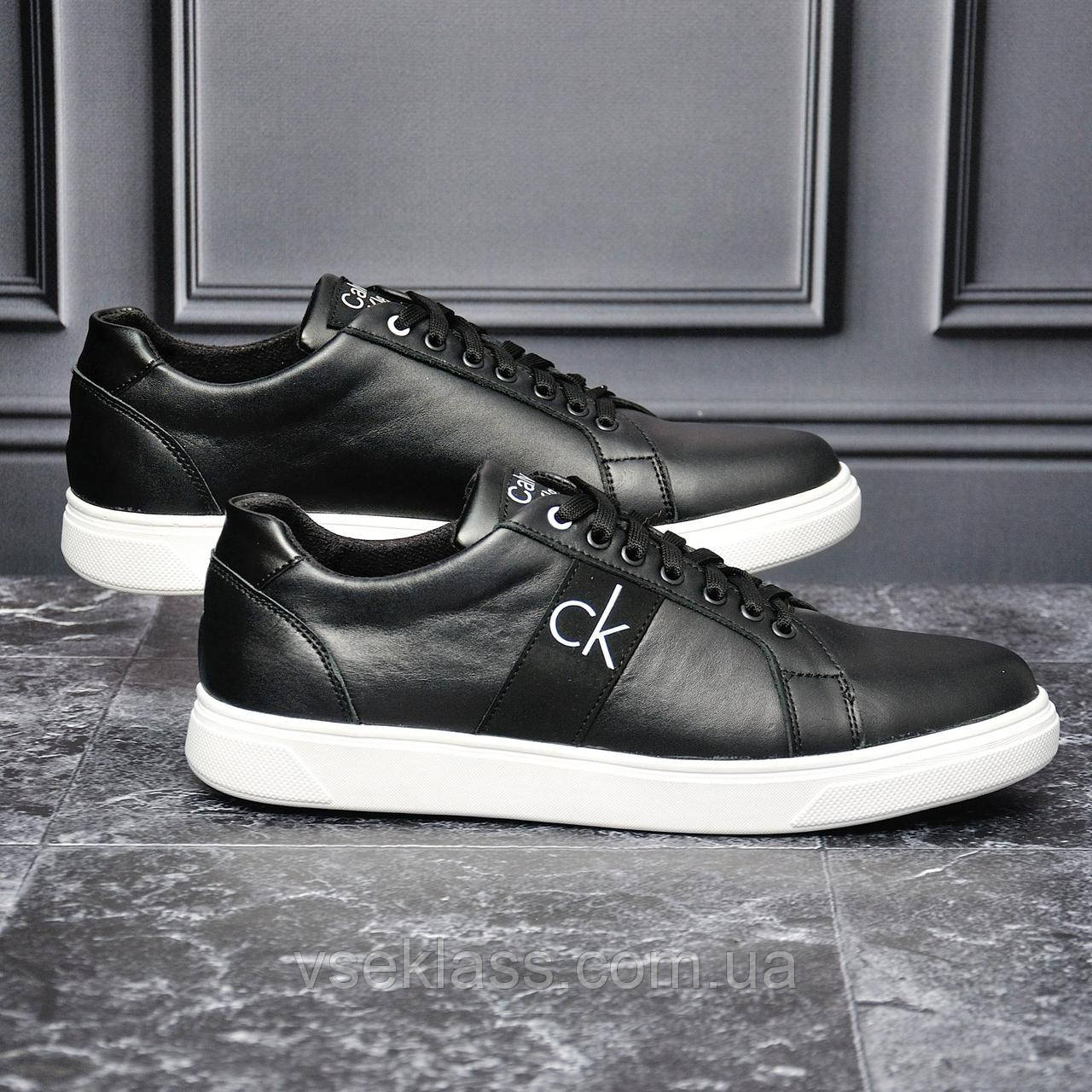 40 42 44-46 Calvin Klein Line Черно Белые Кеды Мужские Кожаные Мокасины ...