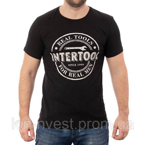 Футболка черная M 100% хлопок INTERTOOL SP-2202, цена 399 грн — Prom.ua (ID#1623541425)