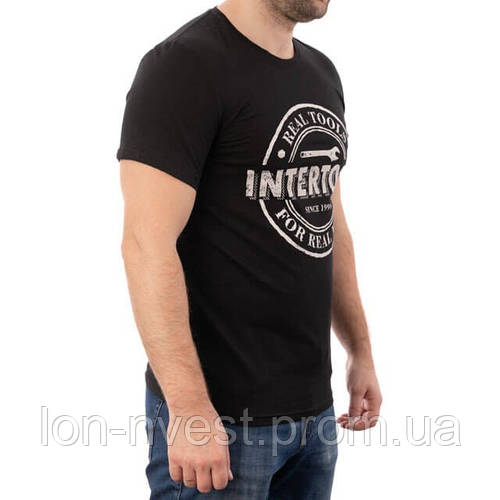 Футболка черная M 100% хлопок INTERTOOL SP-2202, цена 399 грн — Prom.ua (ID#1623541425)