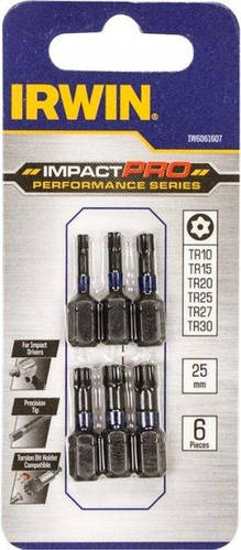 Биты IMPACT PRO 1/4"/25мм, комплект TR10, TR15, TR20, TR25, TR27, TR30 ...
