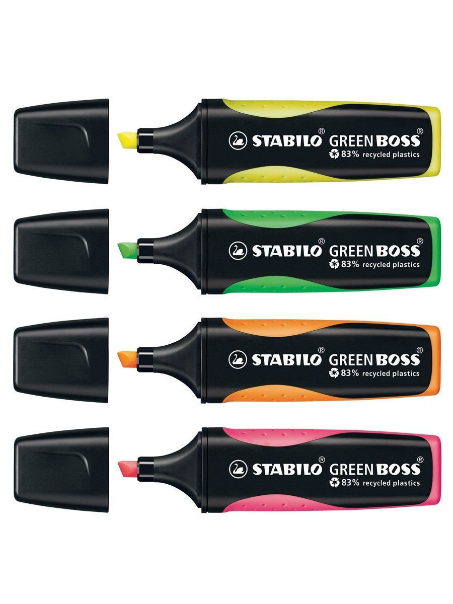 Текстові Маркери STABILO GREEN BOSS (набір 4 Шт.) — Купити Недорого на ...