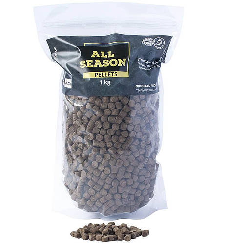 Пеллетс підгодовувальний ALL SEASON (всесезонний) 8 мм, 1 кг (ID#1624601866), ціна: 142 ...
