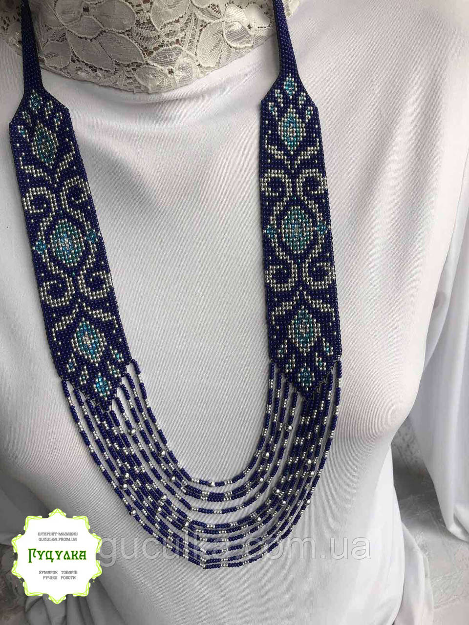 Чорне намисто гердан з орнаментом "Традиція" авторська робота, ціна: 1399 ₴, купити на Prom.ua