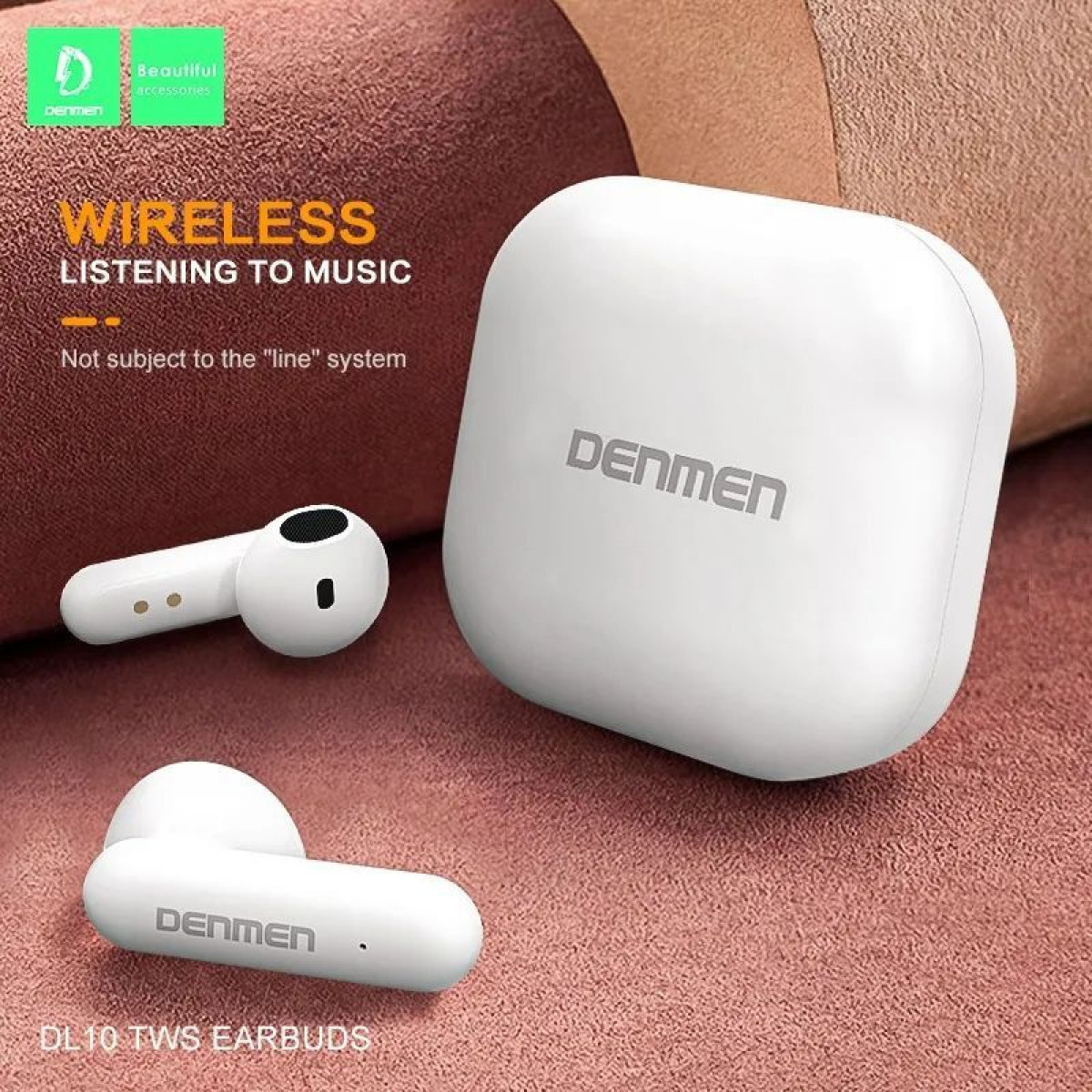 Купить Беспроводные наушники с микрофоном bluetooth наушники в кейсе Bluetooth DENMEN DL10 Белый ...