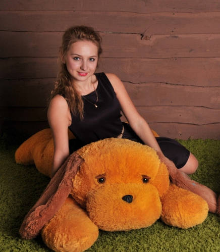 Мягкая игрушка Alina Toys большая собака Тузик 140 см медовый ...