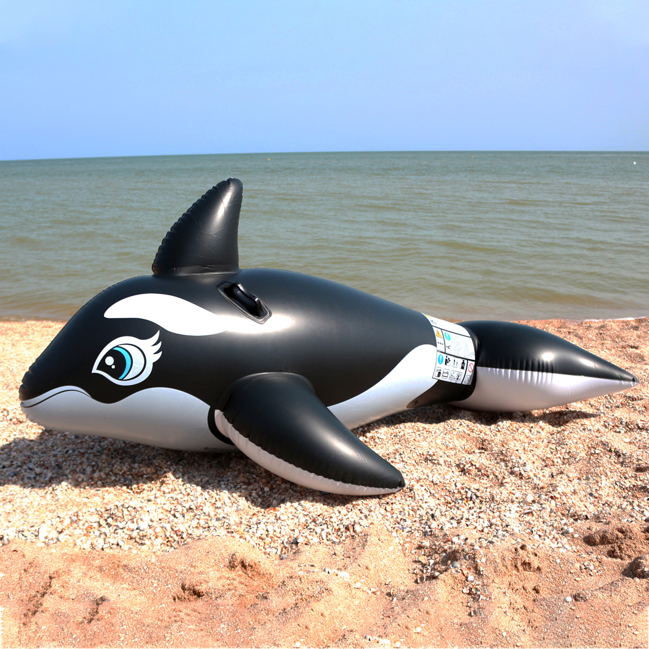 Надувний матрац пліт Intex 58561 Касатка чорна з ручками, 193*119см ...