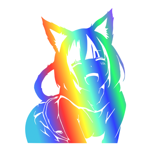 Купить Wifu anime cat girl Наклейка на авто вологостійка, всі кольори ...