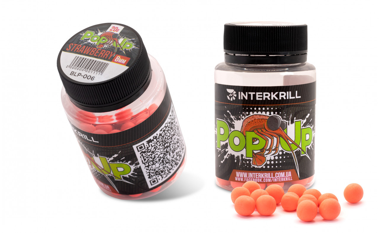 Бойлы Interkrill Pop-up Криль-Клубника 8мм 20г (BLP-006), цена 99 грн — Prom.ua (ID#1627449309)