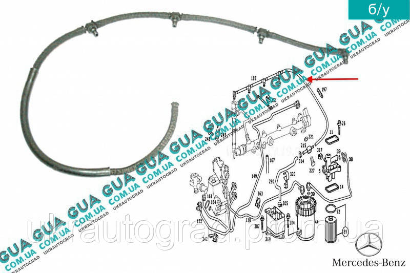 Купити Трубка паливна обратки (возвратка) форсунок (пластикові штуцера ...