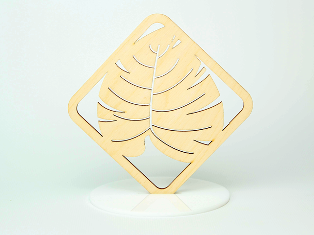 Купити Костери з дерева квадратні з малюнком-листочкою Дизайн 8, ціна 37 ₴ - Prom.ua (ID ...