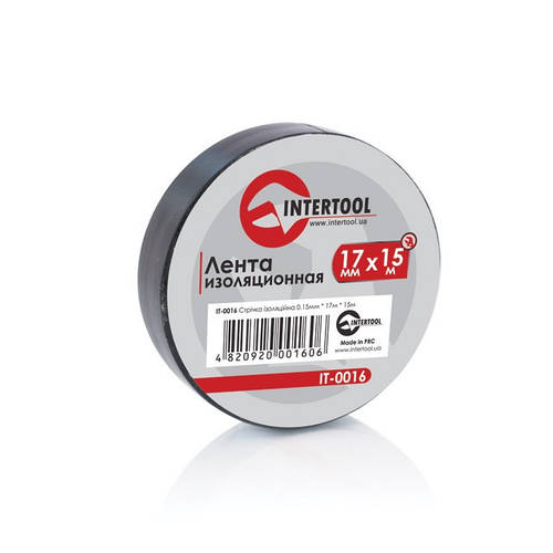 Купить Лента изоляционная 0.15mm x 17mm x 15m черная INTERTOOL IT-0016, цена 21 ₴ — Prom.ua (ID ...