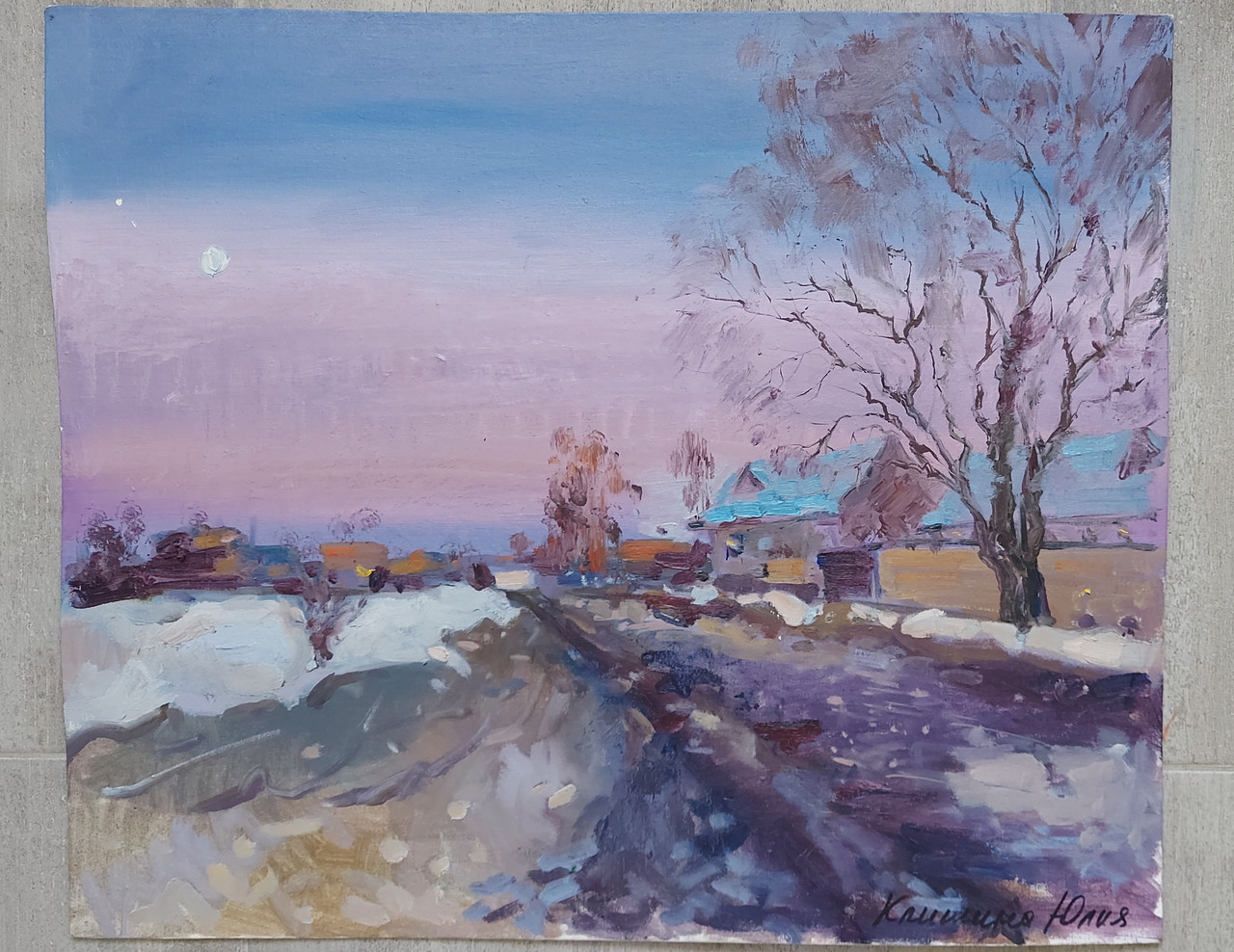 Нежная Зимняя Картина Написанная Масляными Красками — Купить Недорого на Bigl Ua 1628819036