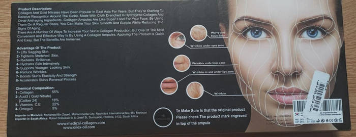 Купить Collagen Oilex Oil Face and Body Welness 24k Goldzan Ampoules ...