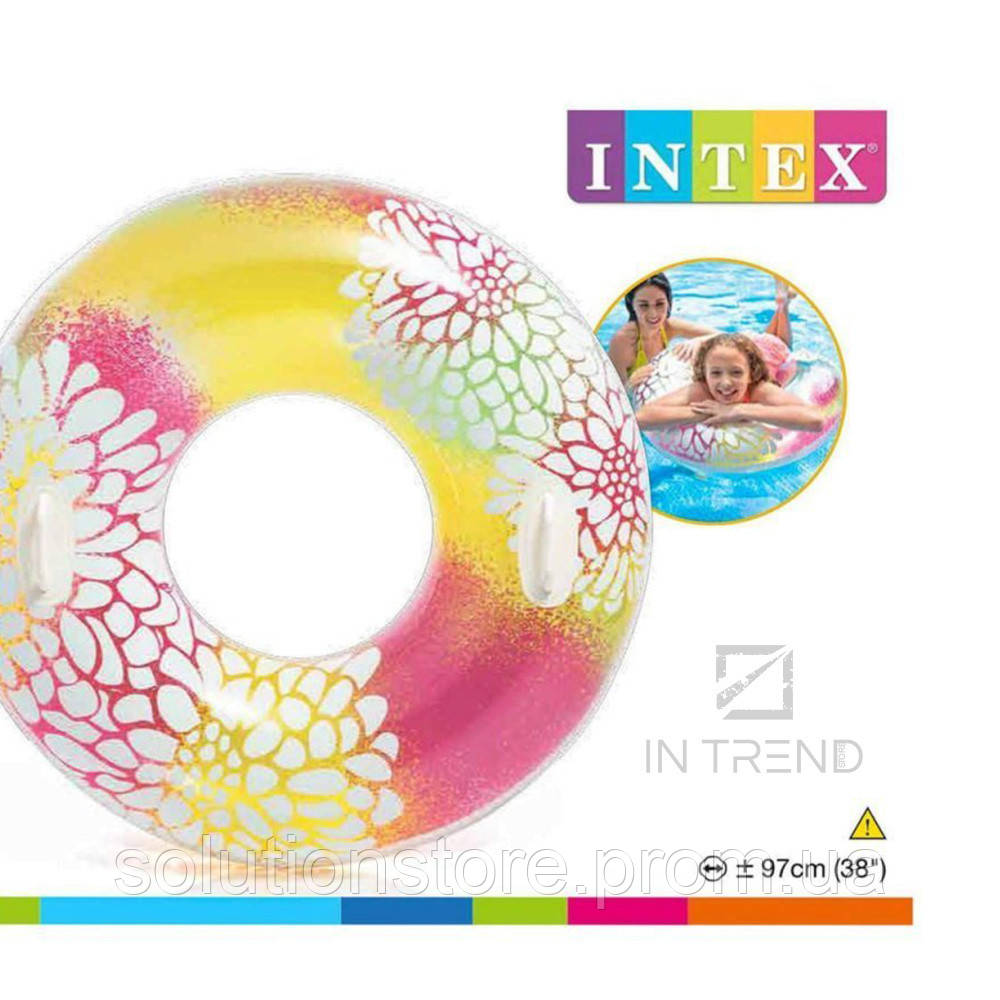 Купить Надувной круг для плавания Intex 97 см Розово Жёлтый водный ...