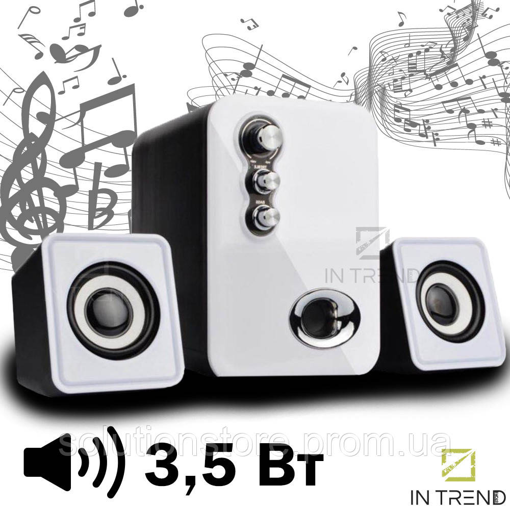 Купить Колонки для компютера Kisonli U2100 Белый 5 Вт акустическая ...