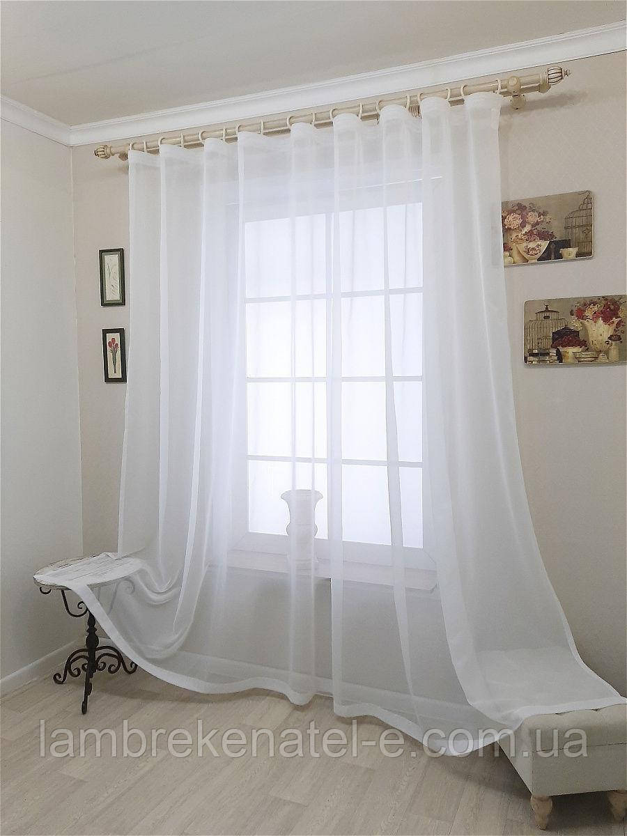 Готова тюль на стрічці білий шифон у зал 4 м ширина 3 20м висота Id 1629175772 ціна 750