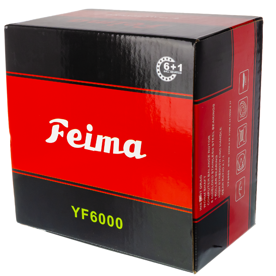 Купить Катушка Feima YF6000 (6+1bb; 4.7:1) для карповой и серфовой ловли, цена 1217 ₴ — Prom.ua ...