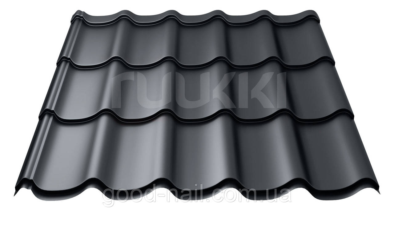 Металлочерепица Monterrey 0,5 мм матовое покрытие RR-2Н3 (RAL-7016 ...