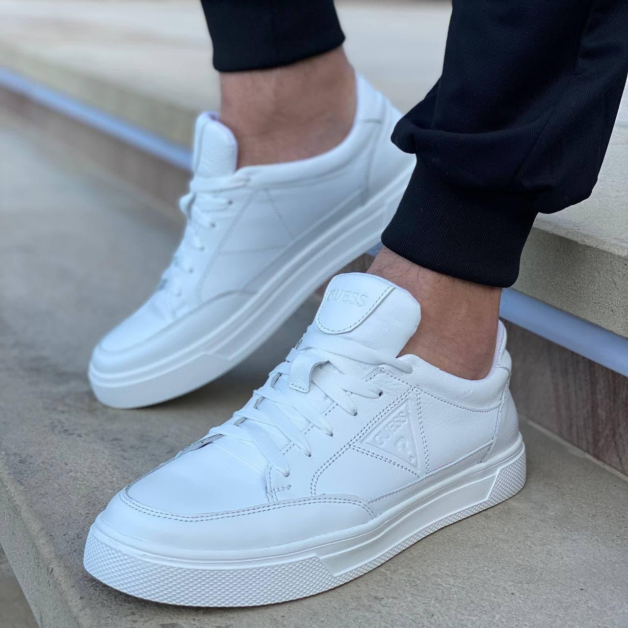 Кроссовки Мужские Кожаные Guess/Гесс Спортивные Стильные Полукеды ...