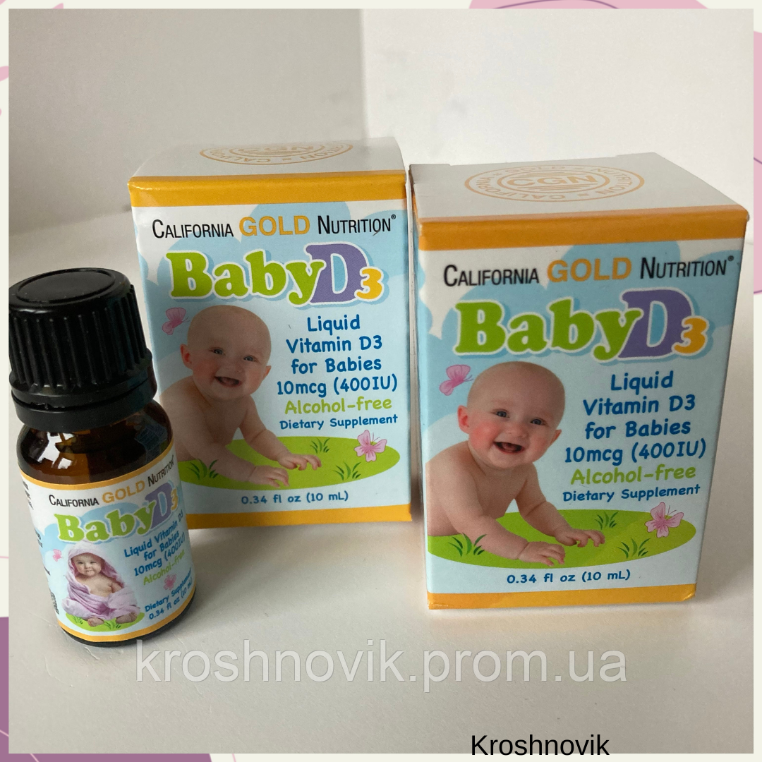 Купити California Gold Nutrition Vitamin D3 baby 400 MO, 10 мл, ціна ...