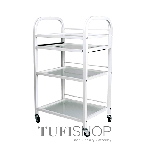 Купити Візок косметологічний маніпуляційний на 4 полиці 004В скло білий ціна 5739 грн Prom
