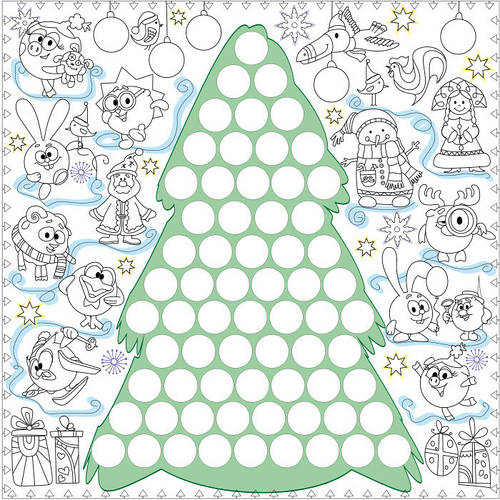 Шпалери-розмальовки Ялинка Смішарики 60*60 C-60018 (ID#1630412900 ...