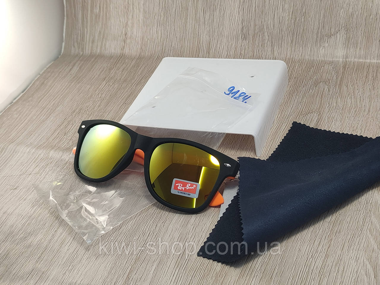Солнцезащитные очки Ray Ban Wayfarer оранжевые зеркальные, очки рей бен ...