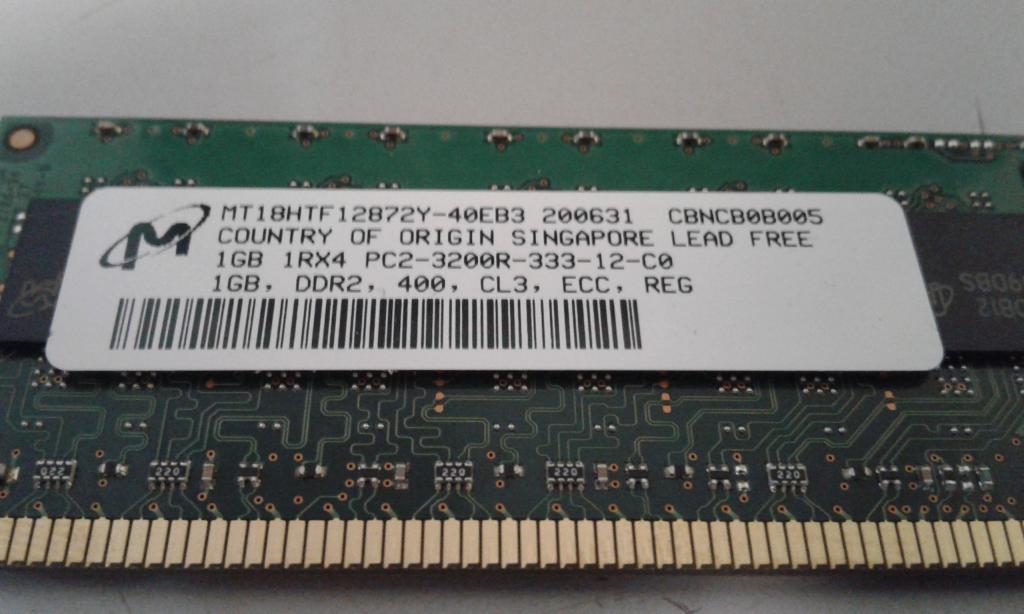 Оперативная память Micron Ddr2 Ram 2gb Kit 2x1gb Pc2 3200r Ecc 1r