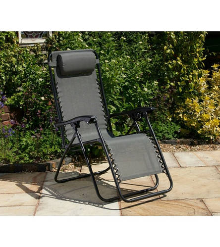 Купить Раскладное кресло шезлонг ZERO GRAVITY GREY лежак пляжный для ...