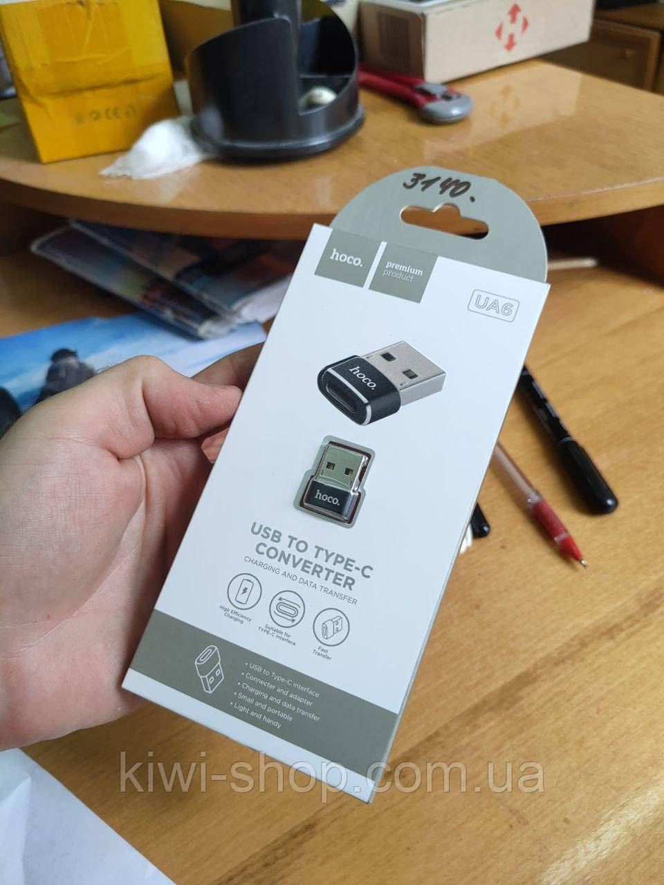 Переходник адаптер Hoco UA6 USB to Type-C, адаптер "Hoco UA6" - USB 3.0 ...