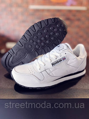 Кроссовки мужские в стиле Reebok Classic Leather, Белые, цена 1345 грн ...