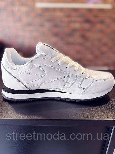 Кроссовки мужские в стиле Reebok Classic Leather, Белые, цена 1345 грн ...