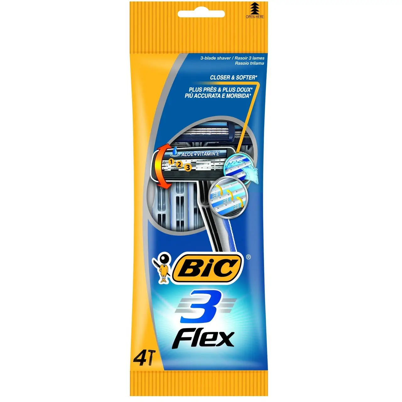 Станок для Бритья Flex 3 Bic 4 Шт — Купить Недорого на Bigl.ua (1632395634)