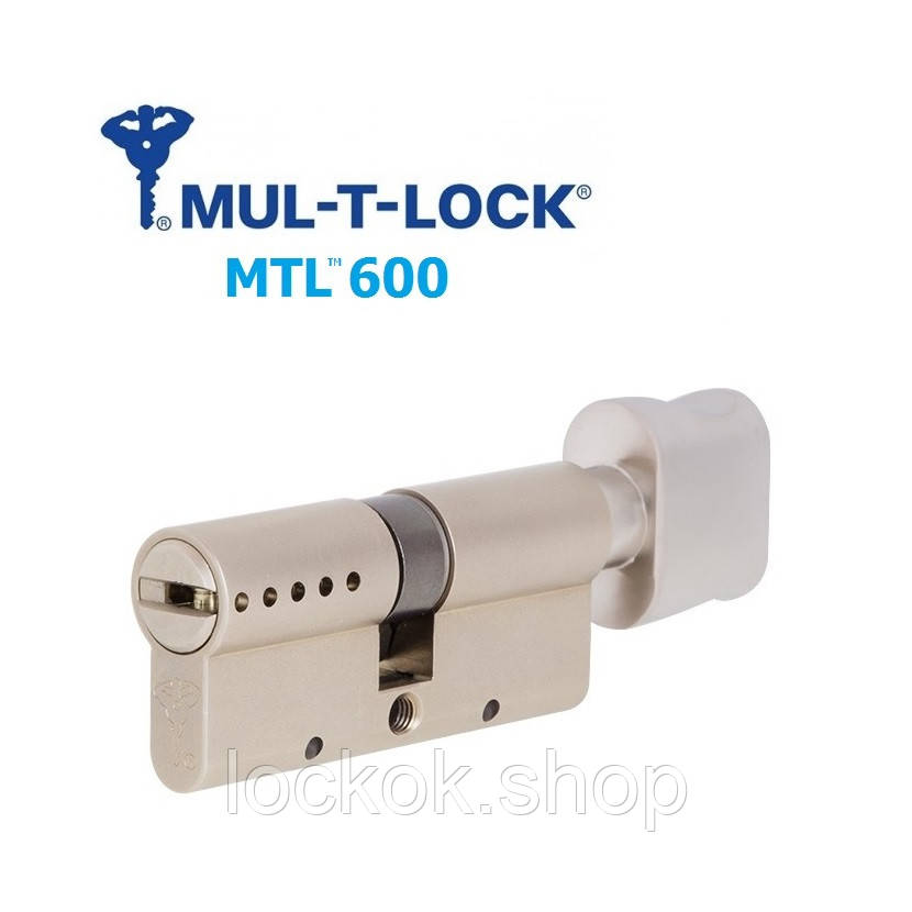 Цилиндр MTL600 90мм 50x40Т (ключ/тумблер) язычок никель сатин 3 ключа ...