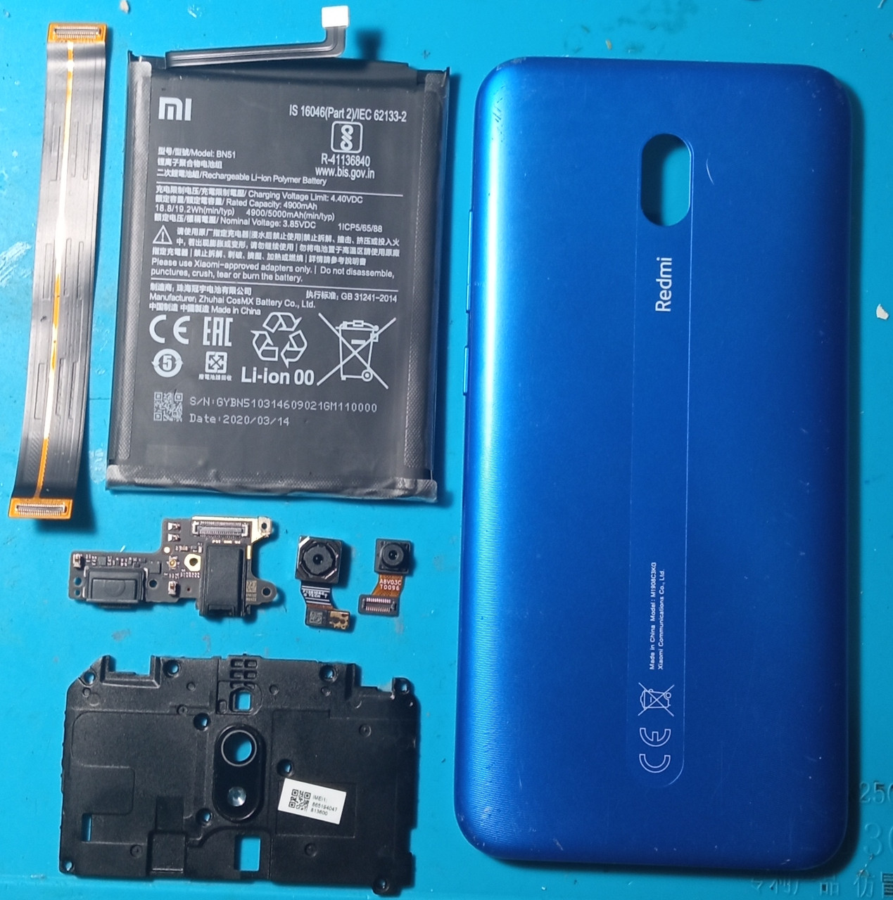 Разборка Xiaomi Redmi 8A M1908C3KG Камера, Крышка, Плата Зарядки, Шлейф ...