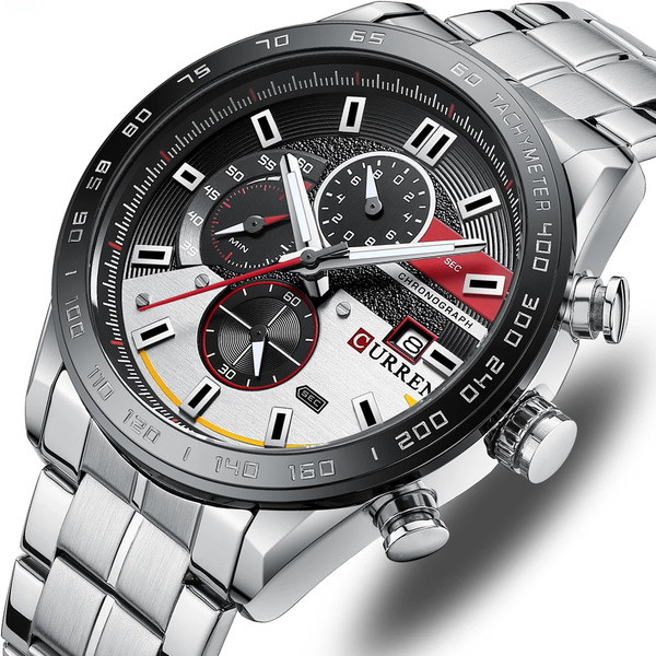 Мужские Кварцевые Часы Curren Chronograph с Хронографом и Секундомером ...
