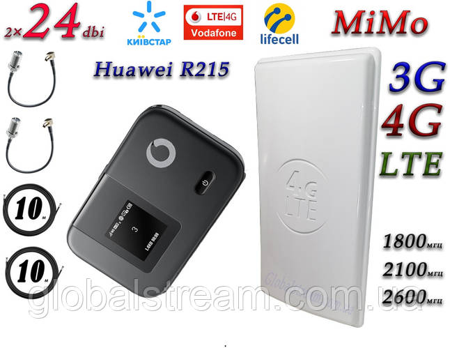 Полный комплект для 4G/LTE/3G c Huawei R215 + Антенна планшетная MIMO 2 ...