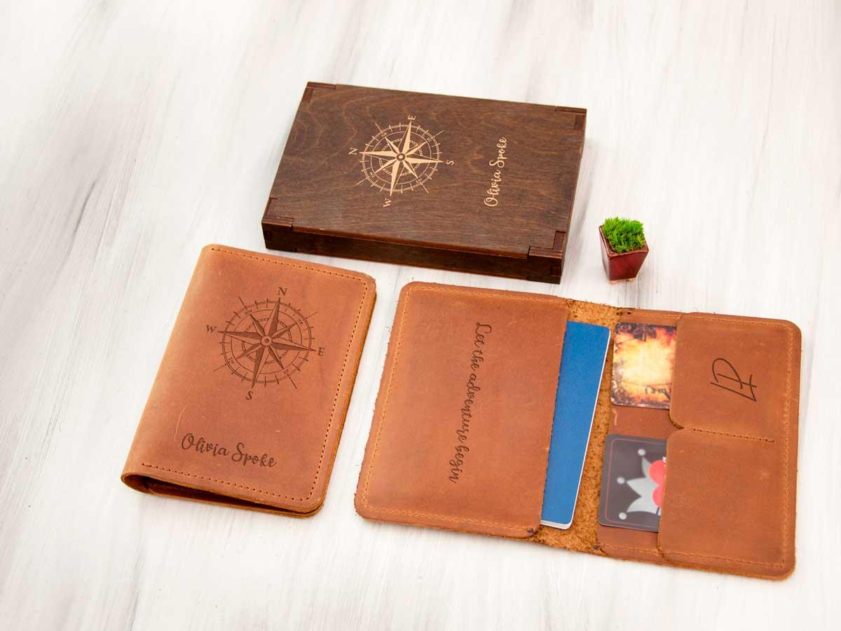 Шкіряний органайзер «Роза вітрів Світло коричневий купити в інтернет магазині «mr Bell