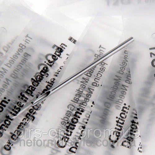 Иглы для пирсинга 16G (1.2мм) стерилизованные из хирургической стали ...