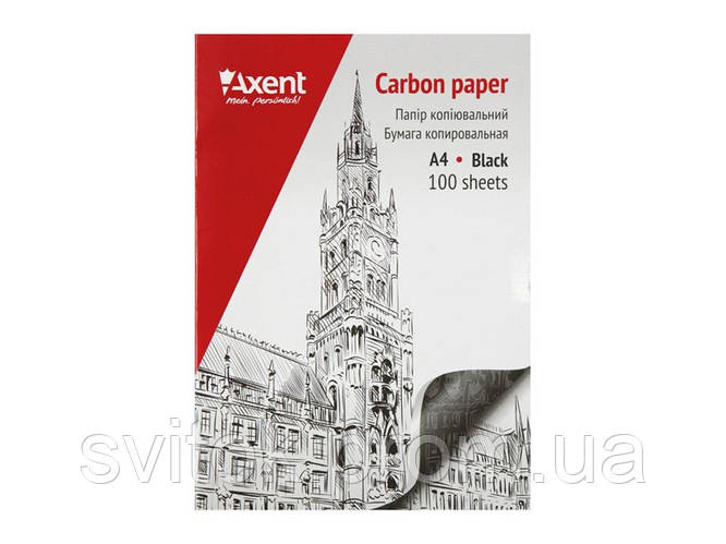 Купить Папір копіювальний AXENT A4 100арк... чорний 3301-01, цена 90.36 грн — Prom.ua (ID ...