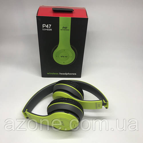 Беспроводные наушники P-47 Wireless Bluetooth с микрофоном FM радио и ...